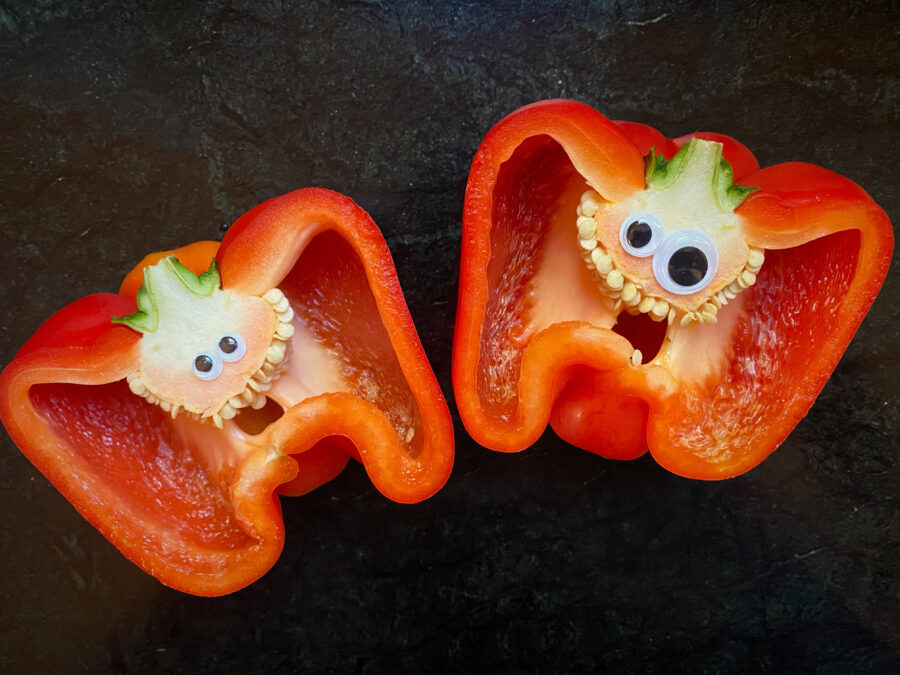 Googly eyed peppers. Can’t take my eyes off you! – MakeArtLife