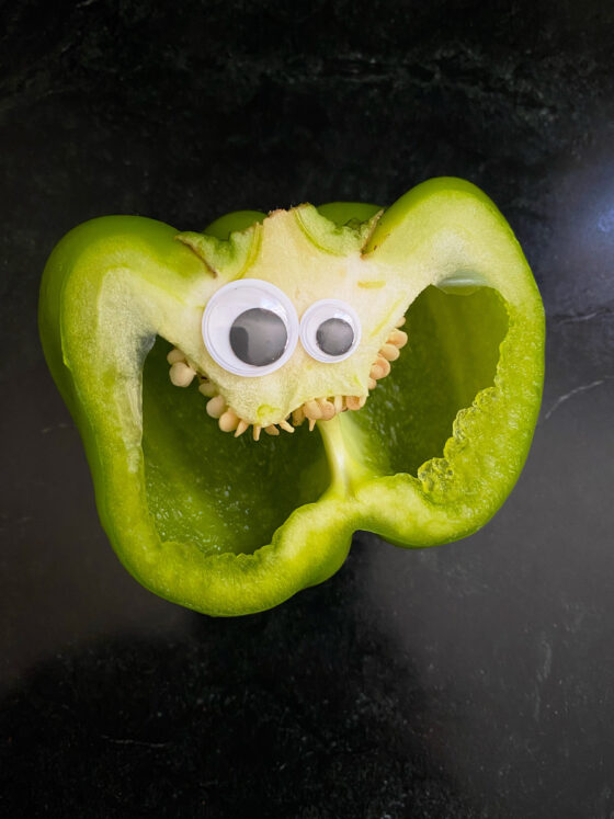 Googly eyed peppers. Can’t take my eyes off you! – MakeArtLife