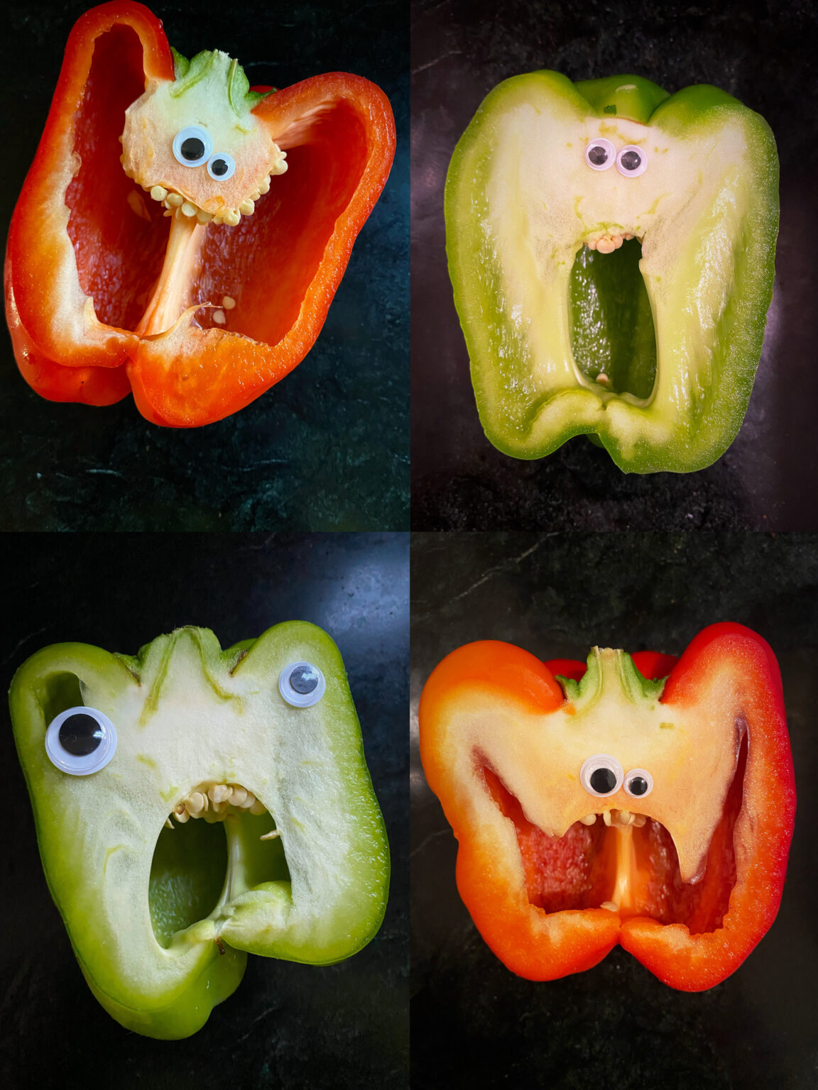 Googly eyed peppers. Can’t take my eyes off you! – MakeArtLife